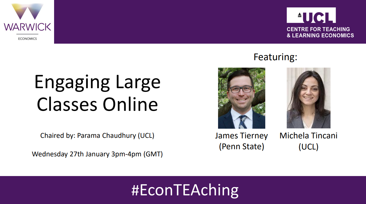 Review: #EconTEAching Session 13: Engaging Large Classes Online, by Dr ...